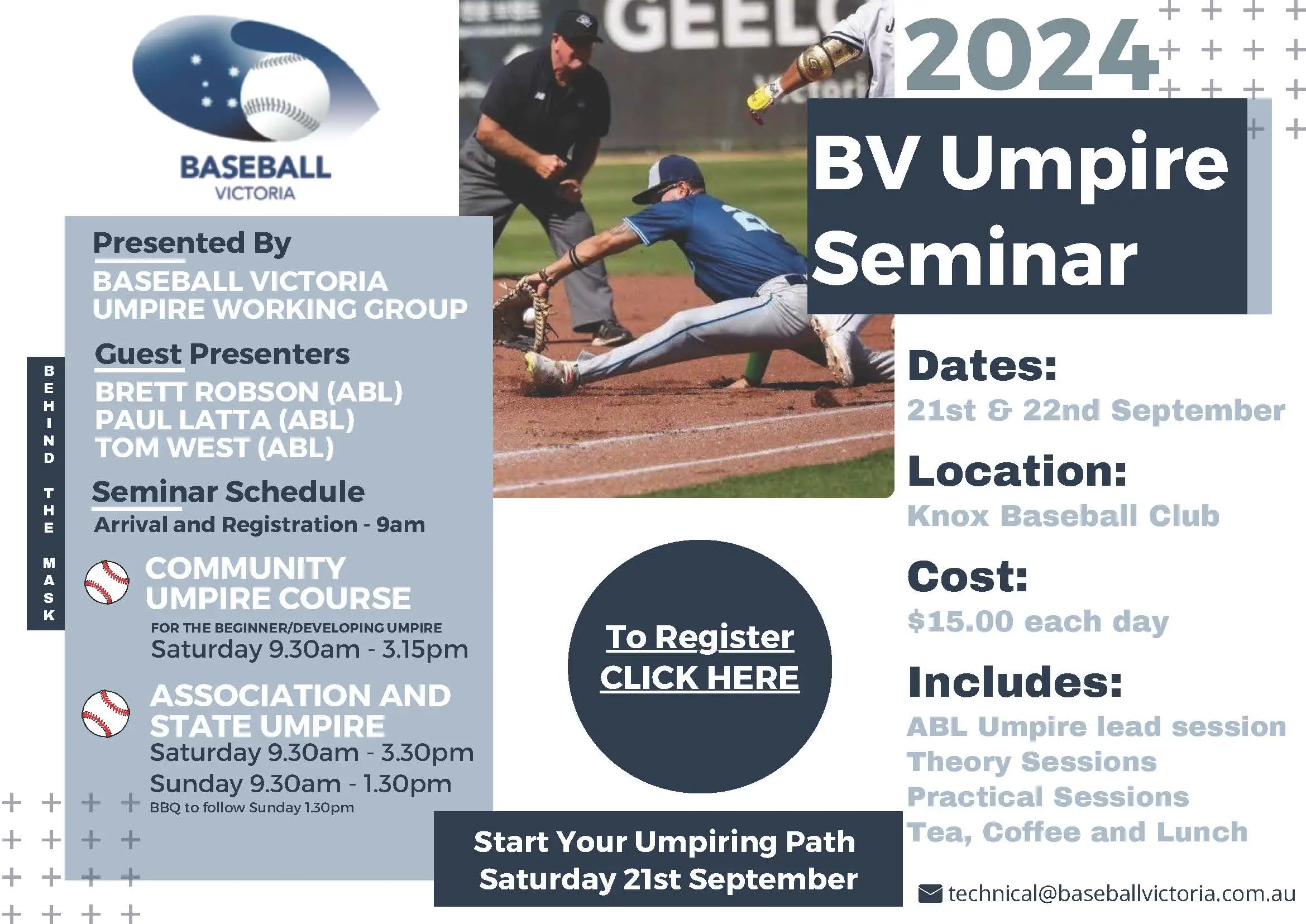 Registration Now Open for 2024 BV Umpire Seminar - Baseball Victoria
